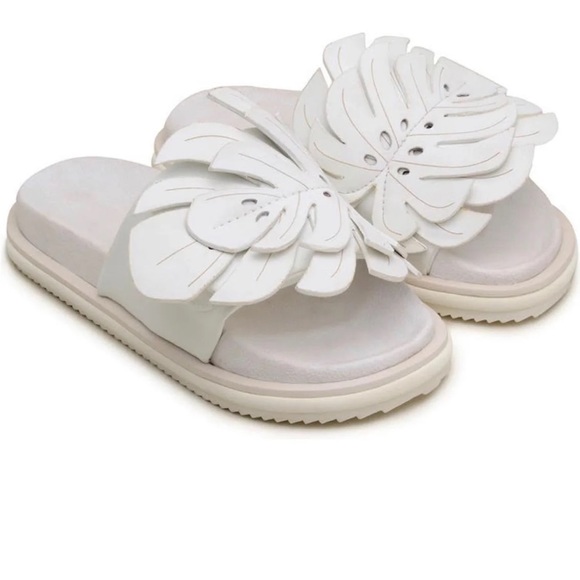FARM Rio | Shoes | Farm Rio Monstera White Slide Sandal | Poshmark
